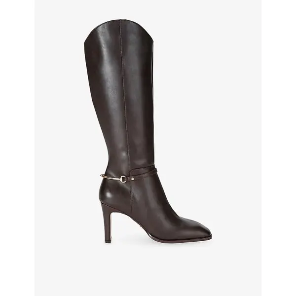 Steve Madden Shield Leather Heeled Knee-high Boots - Dark Brown