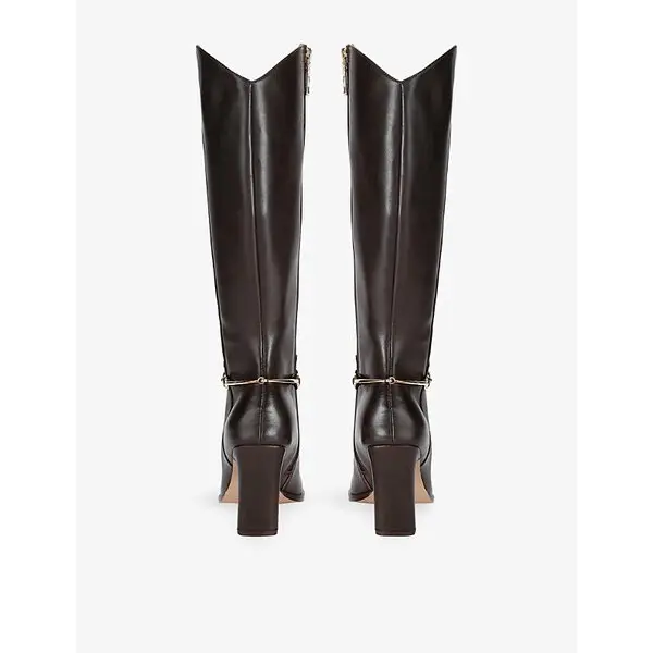 Steve Madden Shield Leather Heeled Knee-high Boots