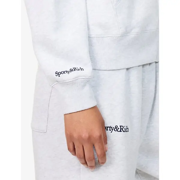 Sporty & Rich La Serif Zip Cotton Hoody