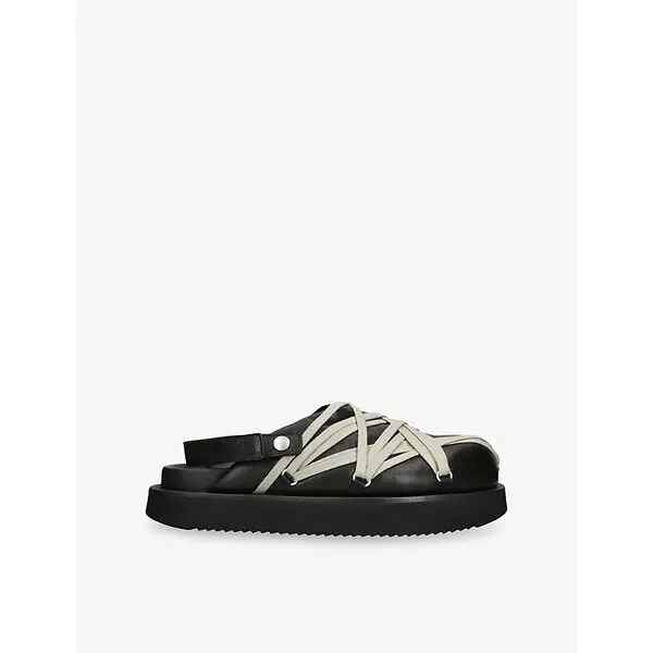 Rick Owens Megalace Leather Mules