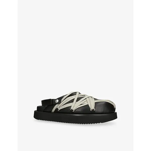 Rick Owens Megalace Leather Mules