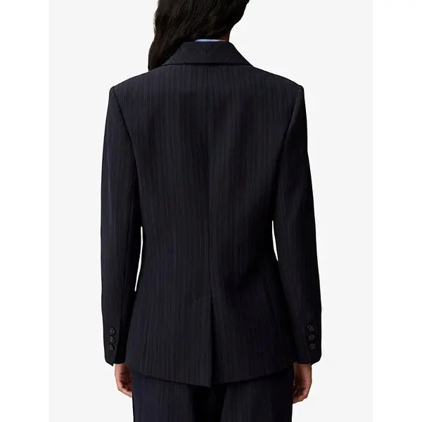 Claudie Pierlot Striped Tailored-collar Stretch-woven Jacket