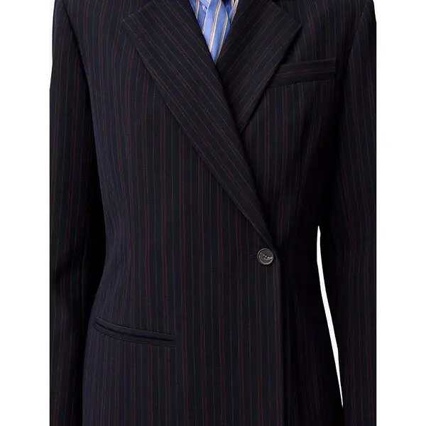 Claudie Pierlot Striped Tailored-collar Stretch-woven Jacket