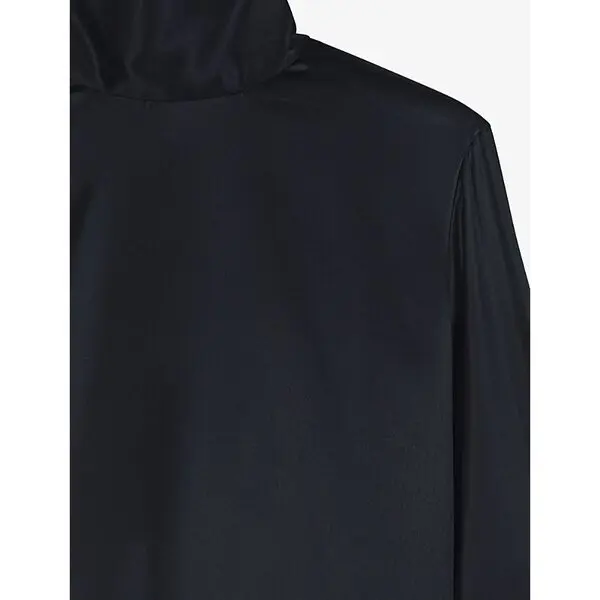 Maje High-neck Long-sleeve Satin Top