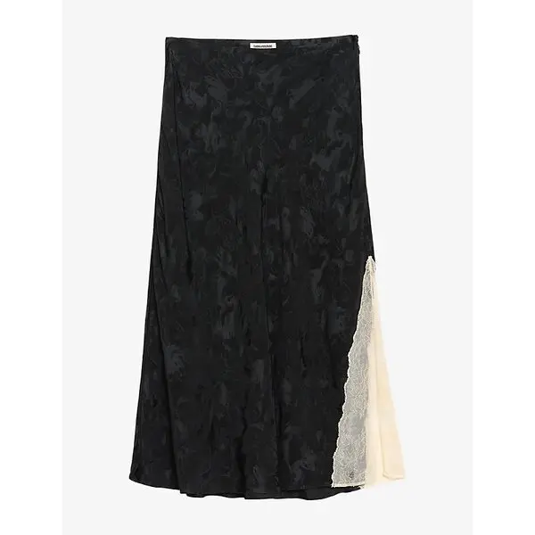 Zadig&Voltaire Jayla Jacquard Lace-trim Woven Midi Skirt - Gloom