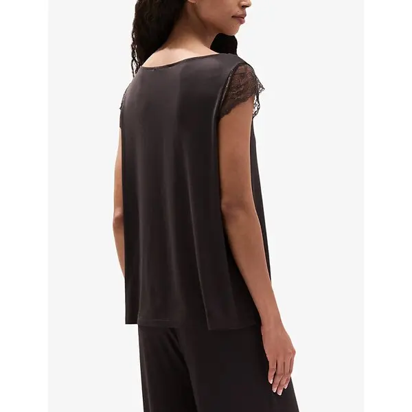 THE WHITE COMPANY V-neck Lace-trim Jersey Pyjama Set