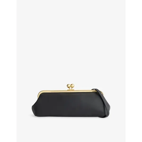 COACH Kisslock Frame 30 Leather Handbag - Black