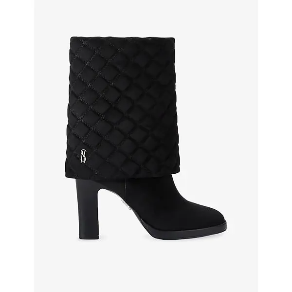 Steve Madden Subscribe Faux-suede Heeled Boots - Black