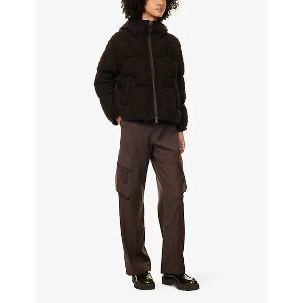 Moncler Cristallin Hooded Bouclé Wool-blend Down Jacket