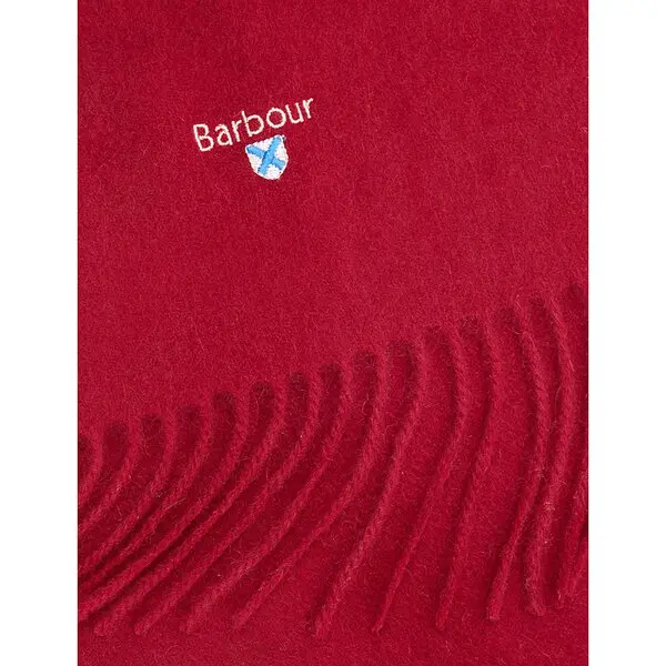 Barbour Brand-embroidered Wool Scarf