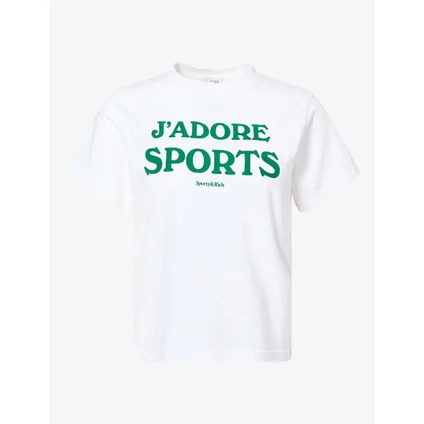Sporty & Rich J'adore Print Cotton-jersey T-shirt
