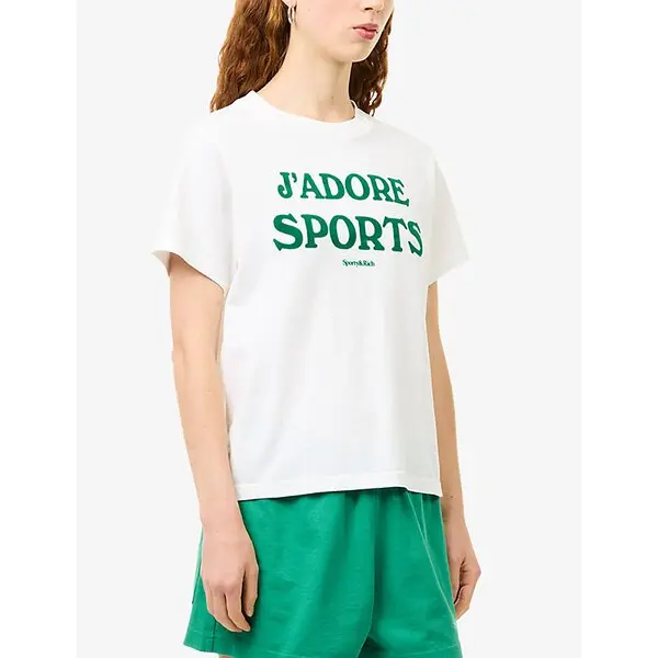 Sporty & Rich J'adore Print Cotton-jersey T-shirt
