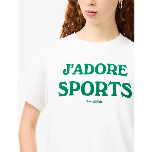 Sporty & Rich J'adore Print Cotton-jersey T-shirt
