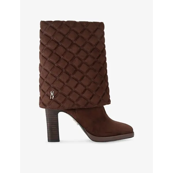 Steve Madden Subscribe Faux-suede Heeled Boots - Dark Brown