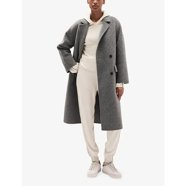 THE WHITE COMPANY Side-stripe Cuffed Wool-blend Jogging Bottoms
