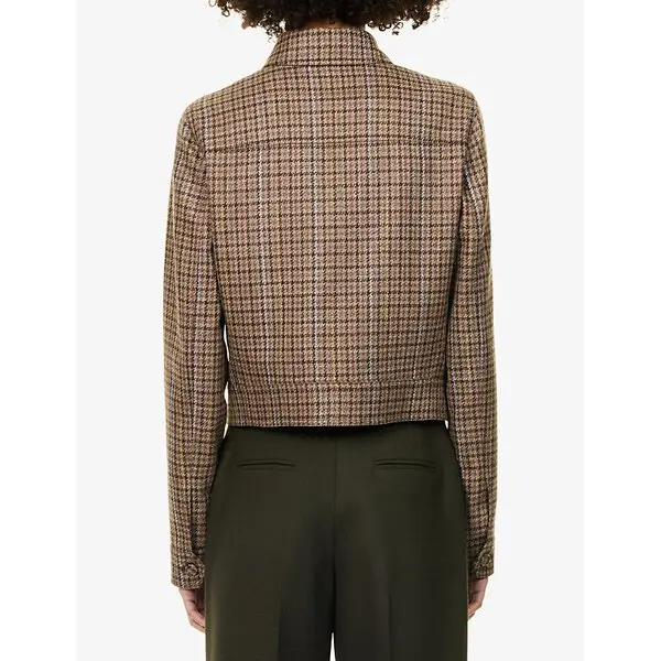 Gabriela Hearst Thereza Houndstooth Wool And Silk Jacket