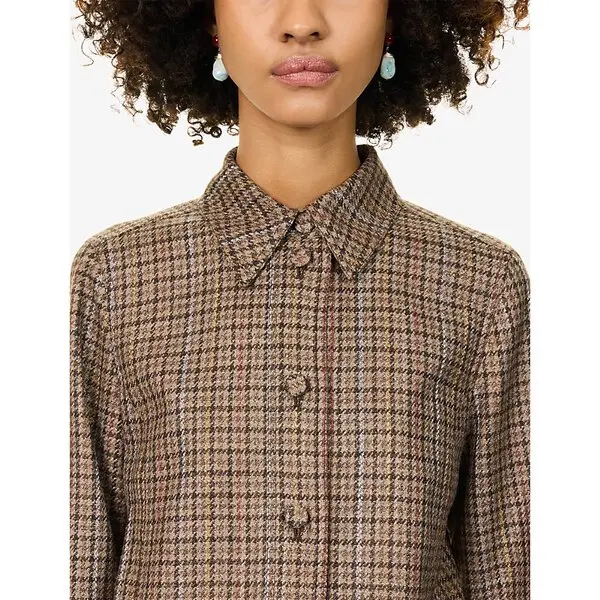 Gabriela Hearst Thereza Houndstooth Wool And Silk Jacket