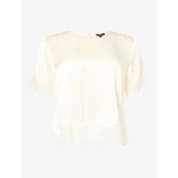 Rails Sonora Lace-trim Satin Top