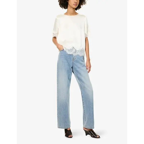 Rails Sonora Lace-trim Satin Top