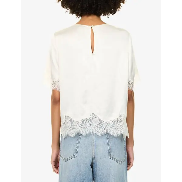 Rails Sonora Lace-trim Satin Top