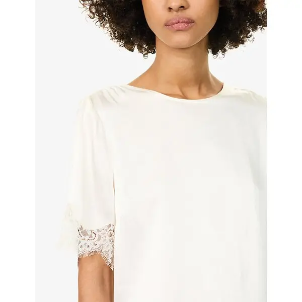 Rails Sonora Lace-trim Satin Top