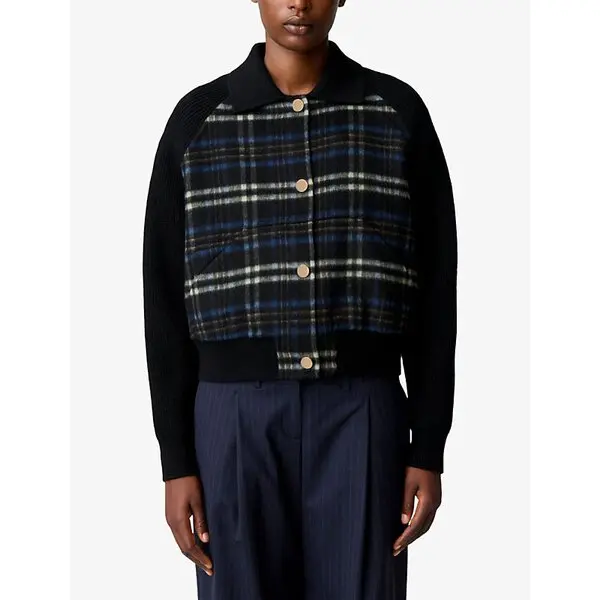 Claudie Pierlot Checked Wool-blend Jacket