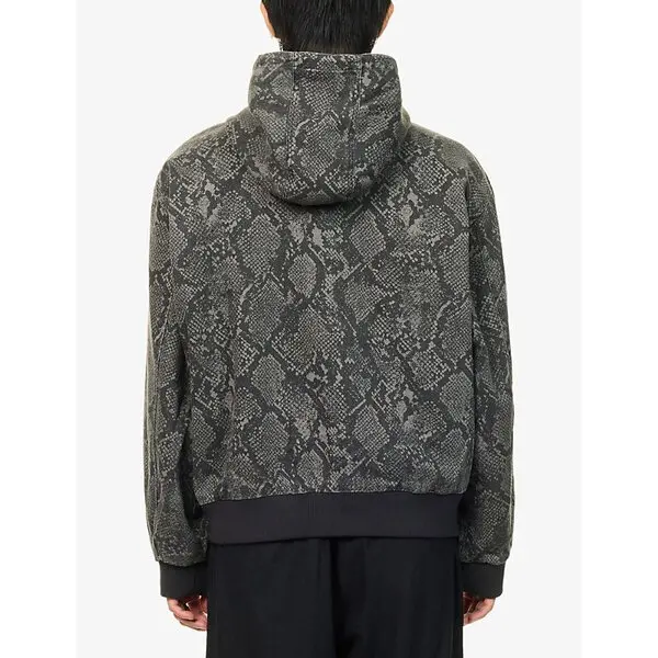 Obey Glen Snake-print Zip Up Cotton Jacket