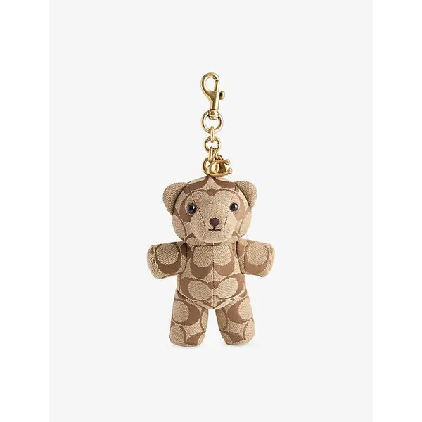 COACH Bear Jacquard Bag Charm - Tan