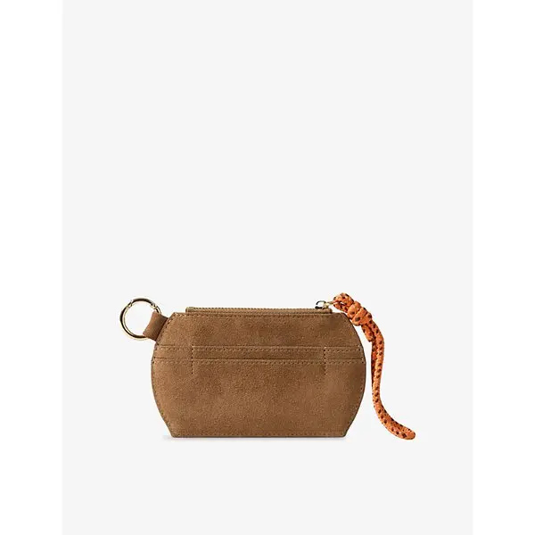 Claudie Pierlot Logo-embossed Suede Card Holder