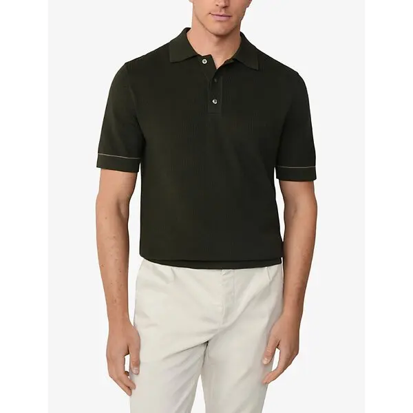 HACKETT  Contrast-trim Regular-fit Cotton Polo Shirt