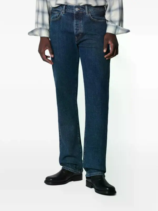 JEANERICA Casual Mid-rise Straight-leg Jeans - Blue