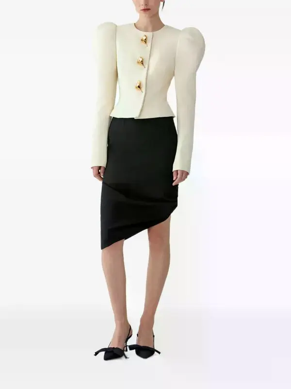 Carolina Herrera Asymmetric Gathered Short Skirt