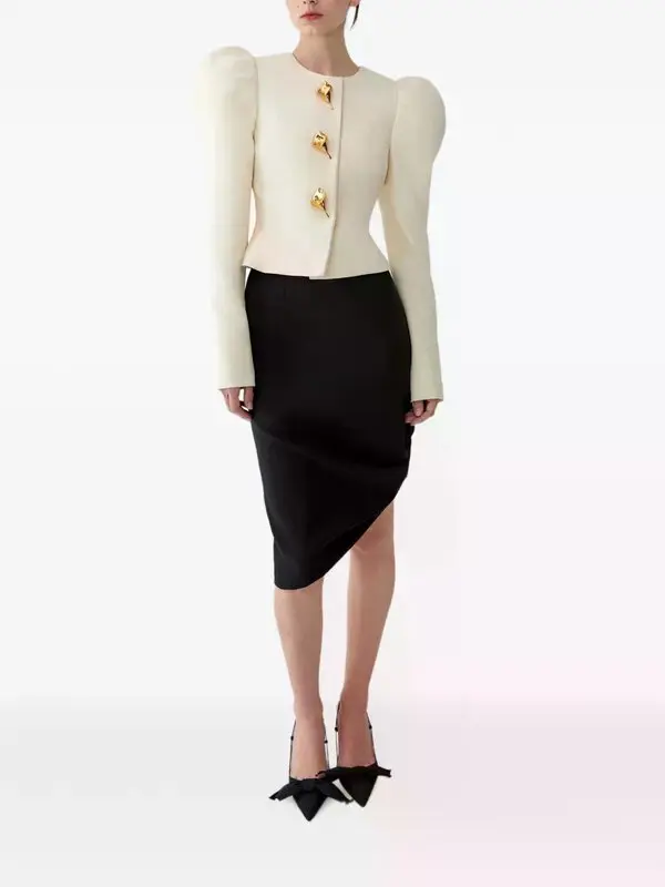 Carolina Herrera Asymmetric Gathered Short Skirt