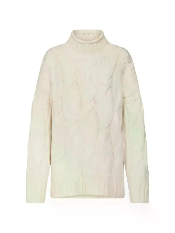 Loulou De Saison Cable-knit Stand-collar Sweater