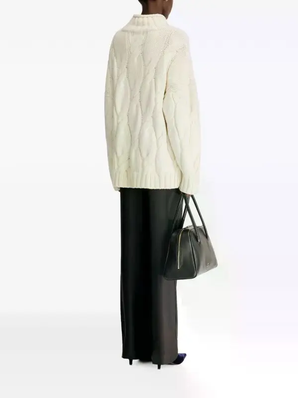 Loulou De Saison Cable-knit Stand-collar Sweater