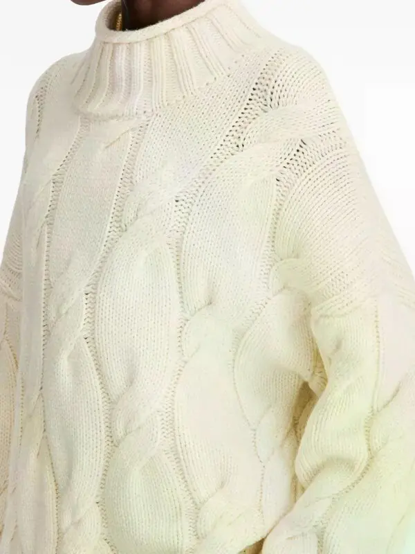 Loulou De Saison Cable-knit Stand-collar Sweater