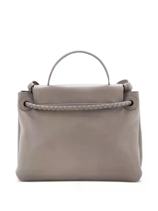 Bottega Veneta Ciao Ciao Top Handle Bag Leather With Intrecciato Detail Small Satchel - Grey