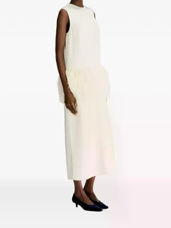 Loulou De Saison Sonia Feather-trim Midi Dress