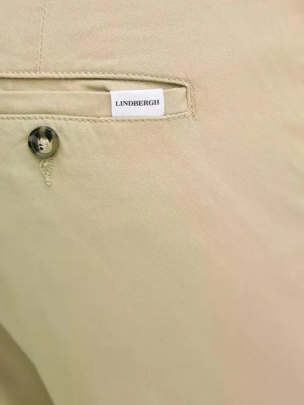 Lindbergh Logo-patch Chino Trousers - Neutrals