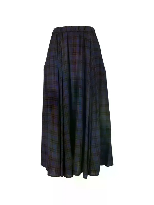 Aspesi Check-pattern Flared Midi Skirt