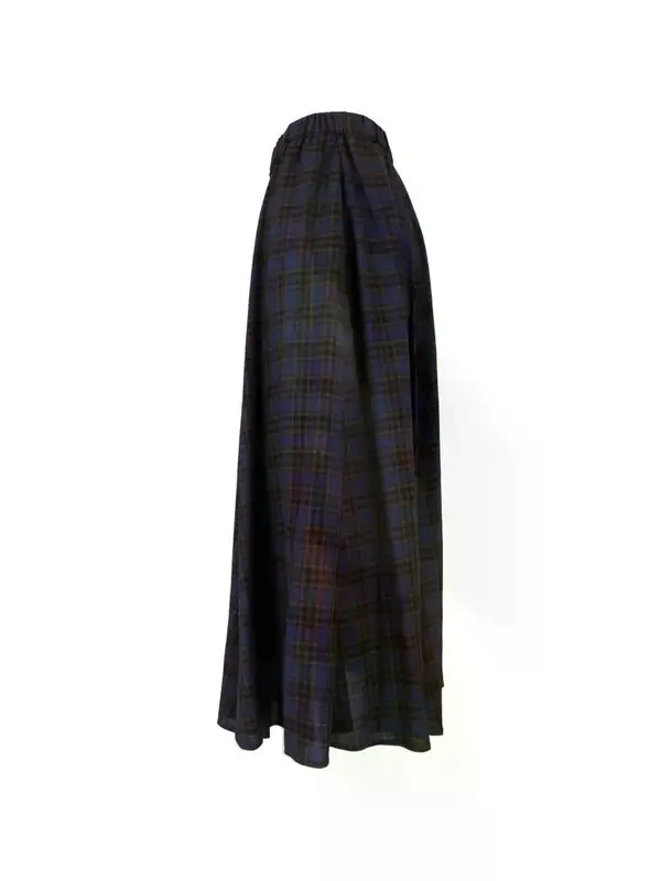 Aspesi Check-pattern Flared Midi Skirt