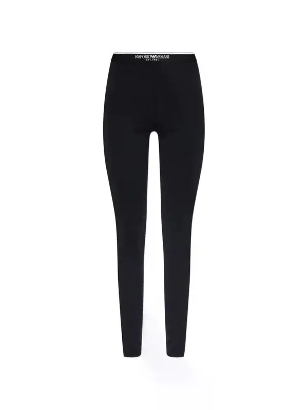 Emporio Armani Logo-waistband Leggings - Black