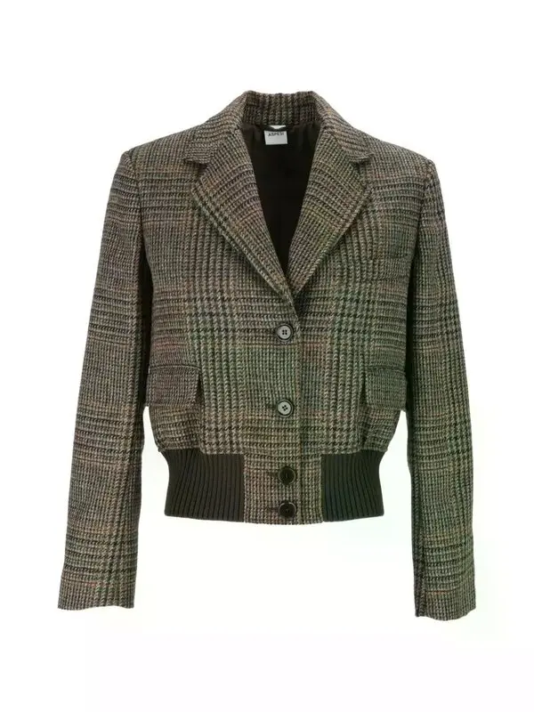 Aspesi Check-pattern Virgin Wool Jacket