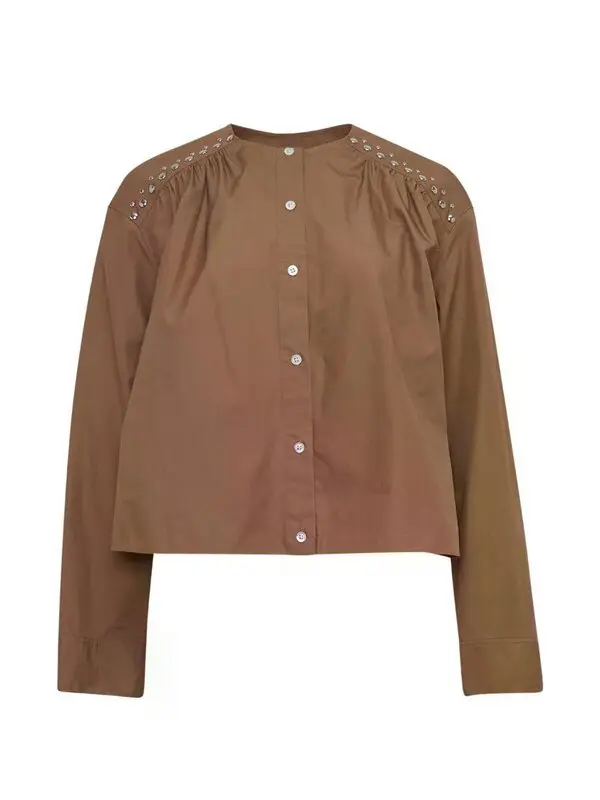 3.1 Phillip Lim Stud-embellished Gathered Blouse - Brown