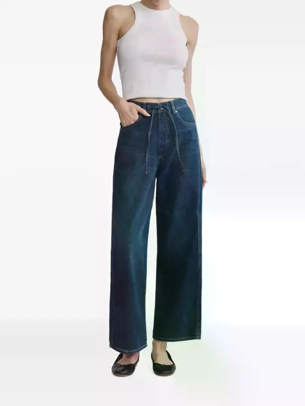 DL1961 Taylor Barrel Drawstring-waist Wide-leg Jeans