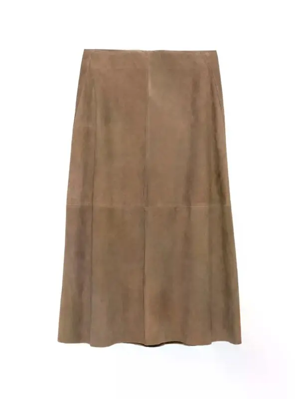 ARMA Melita Suede Midi Skirt - Neutrals