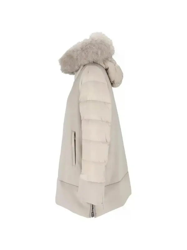 MOORER Fresia-le Fur-trim Hooded Jacket - Neutrals