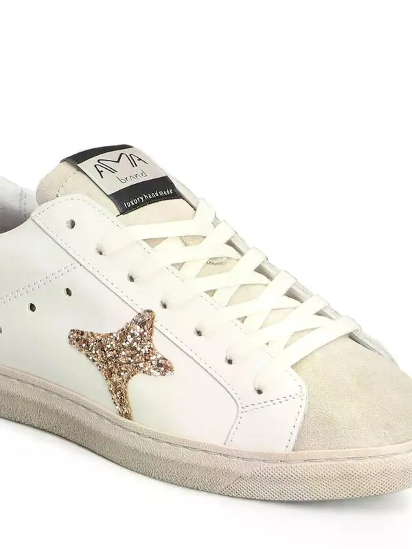 AMA-BRAND Glitter-embellished Star-patch Sneakers