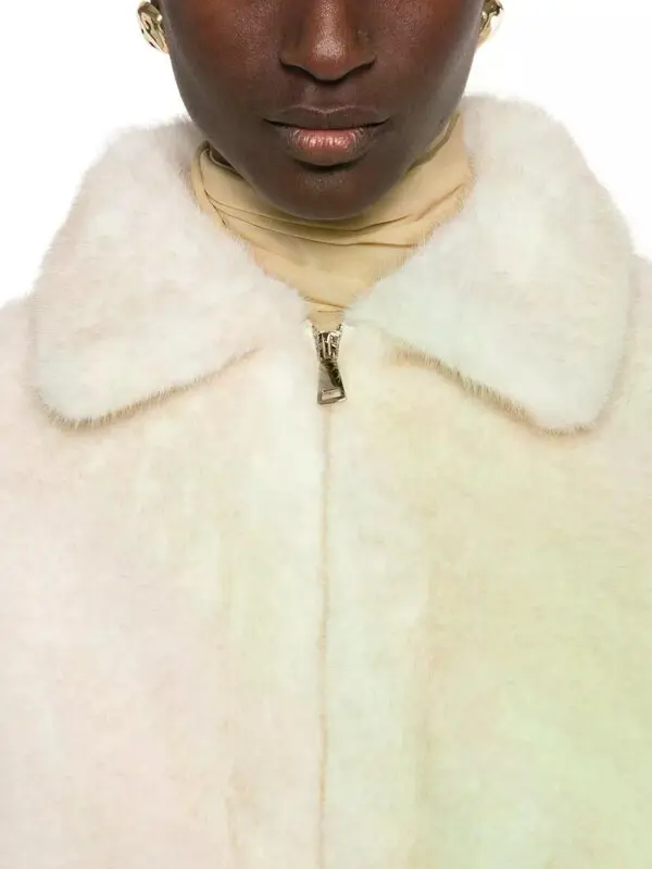 VALENTINI 1972 Faux-fur Zip-up Jacket - Neutrals