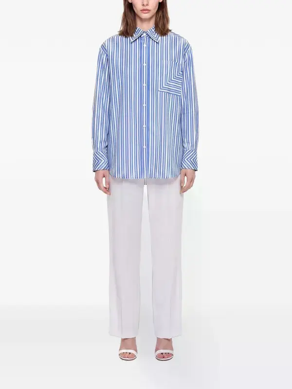 Victoria Beckham Pocket Striped Cotton Shirt